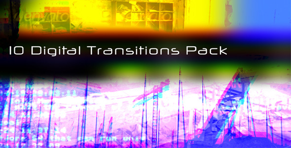 10 Digital Transitions Pack, Motion Graphics | VideoHive