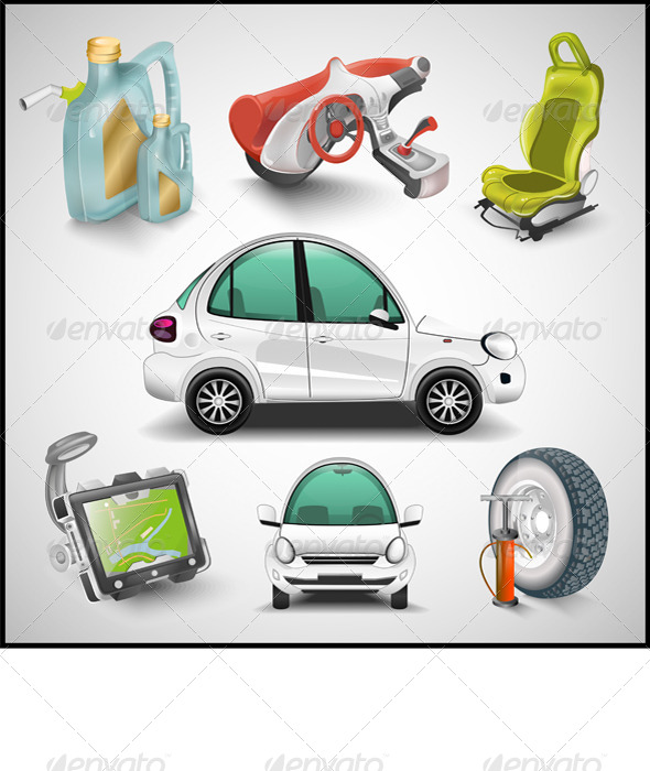Car and Accessories, Vectors | GraphicRiver