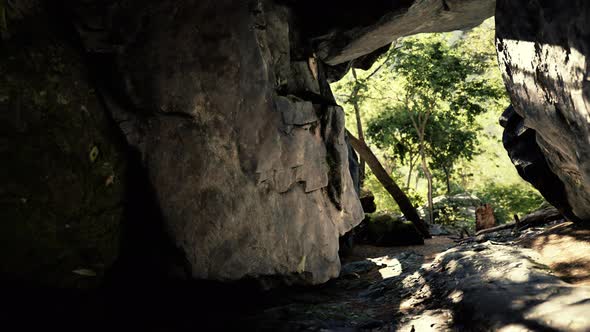 Shot Taken From Inside a Small Cave Looking Out, Motion Graphics ...