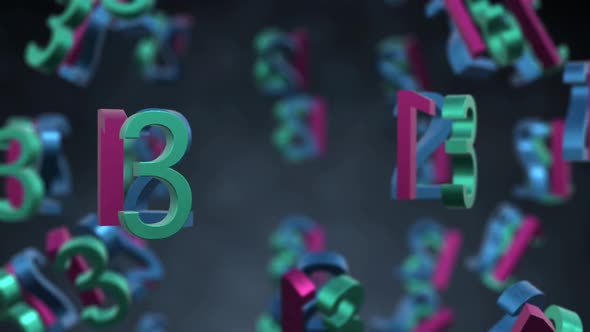 Random Rotating Numbers Background, Motion Graphics | VideoHive