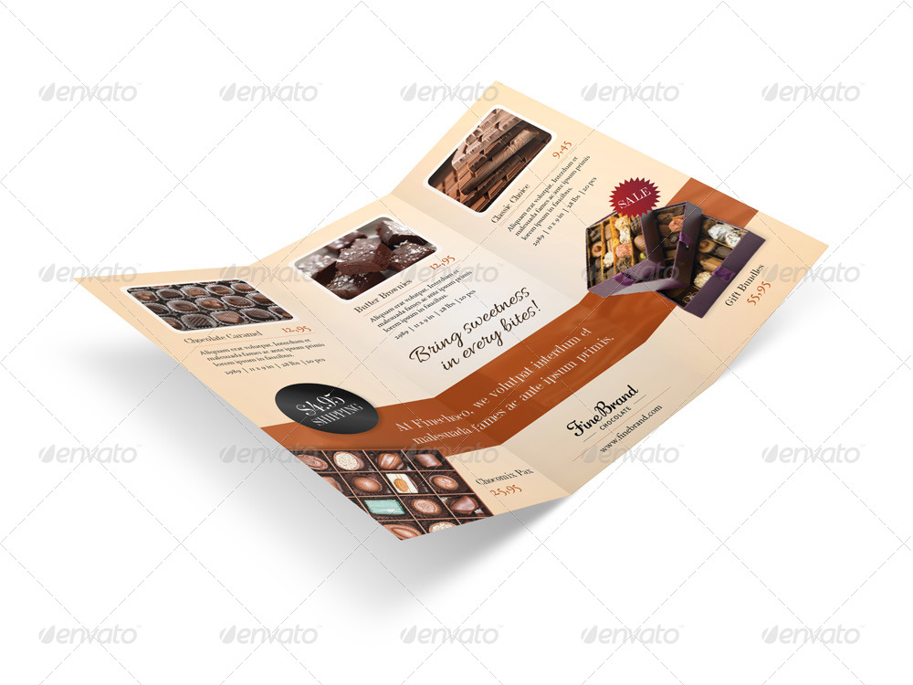 Chocolate Shop Trifold Brochure, Print Templates | GraphicRiver