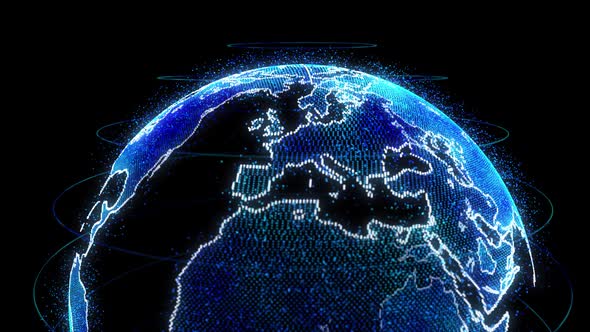 Earth Planet Over Black Background 2, Motion Graphics | VideoHive