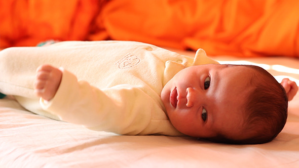 Little Baby Sitting Back, Stock Footage | VideoHive
