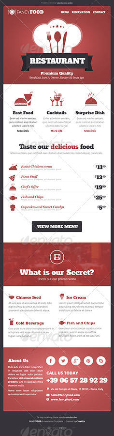 FancyFood - Multipurpose E-Newsletter Template, Web Elements | GraphicRiver