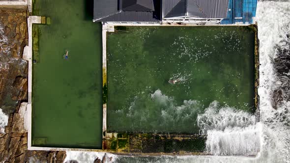 Aerial view of Kalk Bay tidal pools and Brass Bell, Cape Town, South ...