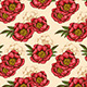 Seamless Pattern with Red Peony, Vectors | GraphicRiver