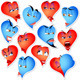 Set of Hearts with Emotions, Vectors | GraphicRiver