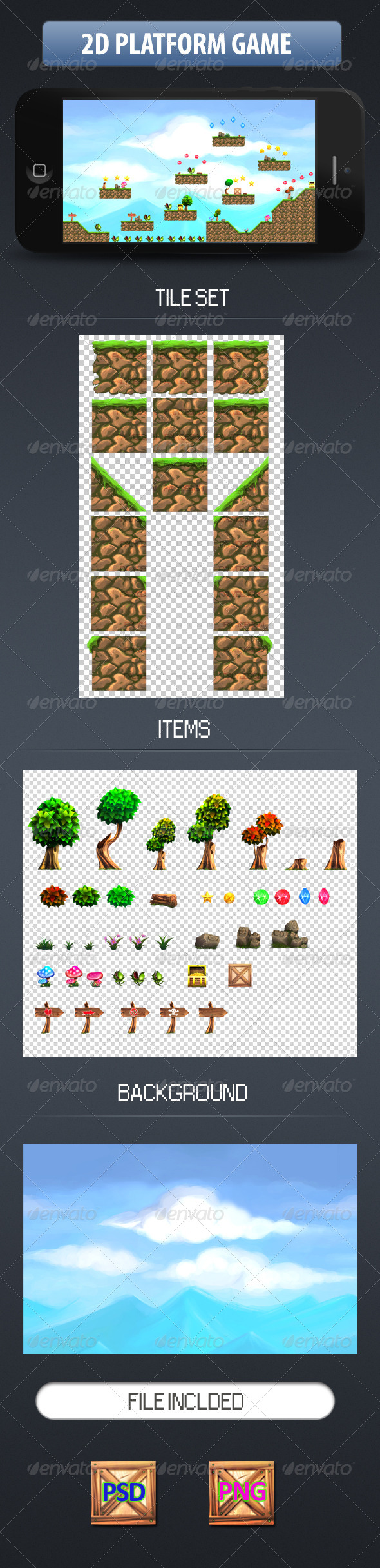 2D Tileset Platform Game by playdesign | GraphicRiver