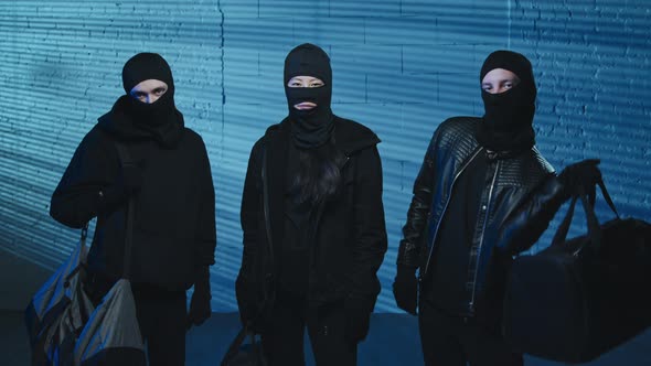 Masked Robbers Posing for Camera, Stock Footage | VideoHive
