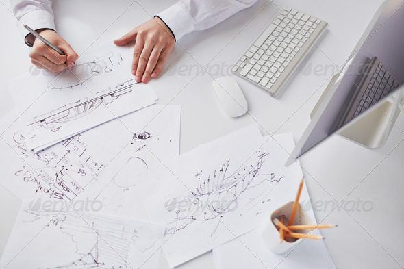 Making sketches Stock Photo by Pressmaster | PhotoDune