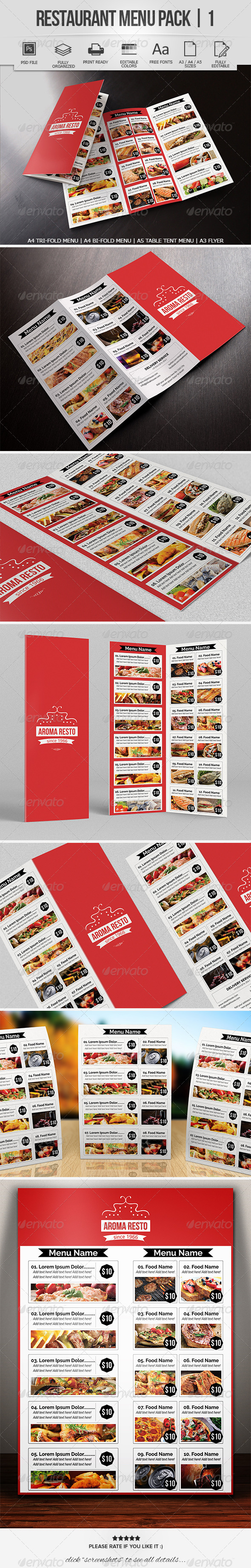 Restaurant Menu Pack 1 by erseldondar | GraphicRiver
