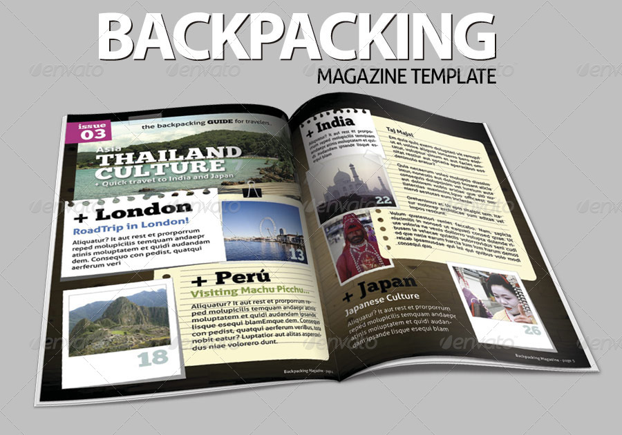 BackPacking Magazine Template for Print, Print Templates | GraphicRiver