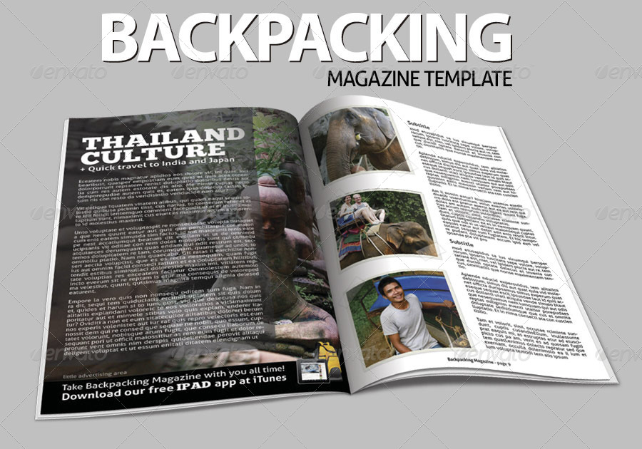 BackPacking Magazine Template for Print, Print Templates | GraphicRiver