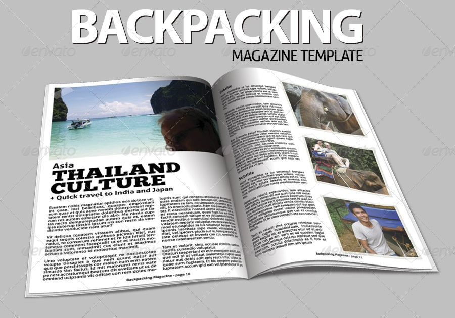 BackPacking Magazine Template for Print, Print Templates | GraphicRiver