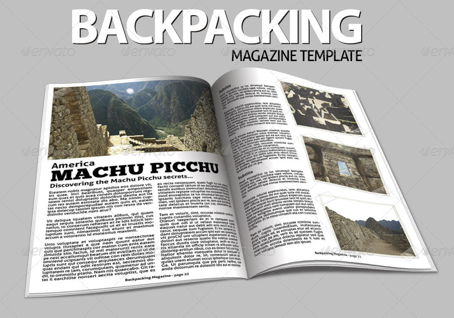 BackPacking Magazine Template for Print, Print Templates | GraphicRiver