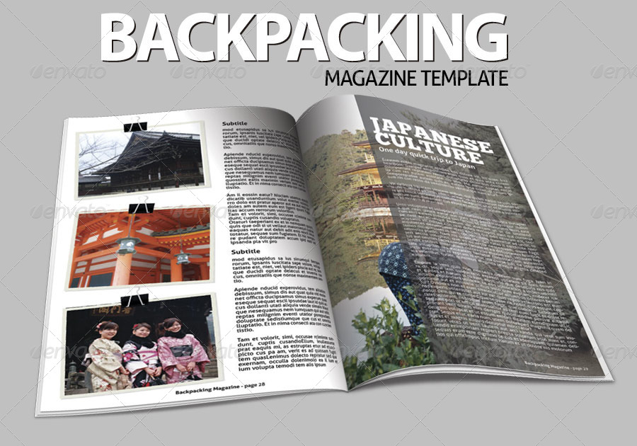 BackPacking Magazine Template for Print, Print Templates | GraphicRiver