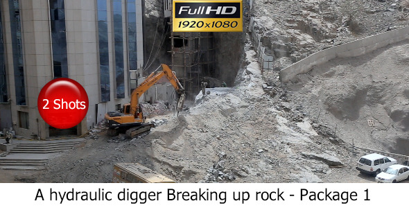 A Hydraulic Digger Breaking Up Rock - Package 1, Stock Footage | VideoHive
