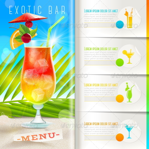 Tropical Beach Bar Menu by Sergo | GraphicRiver