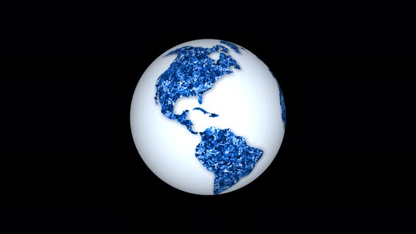 3d Rotated Blue Planet Earth Animated, Motion Graphics | VideoHive
