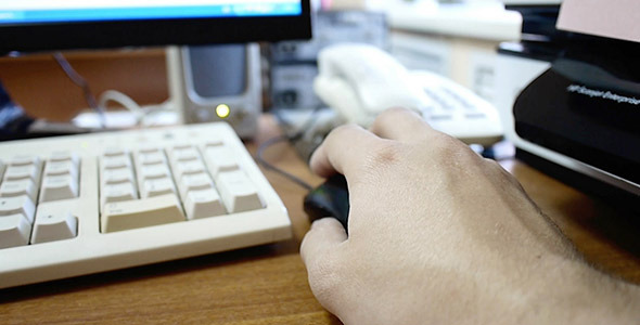 Working With Mouse In Office, Stock Footage | VideoHive