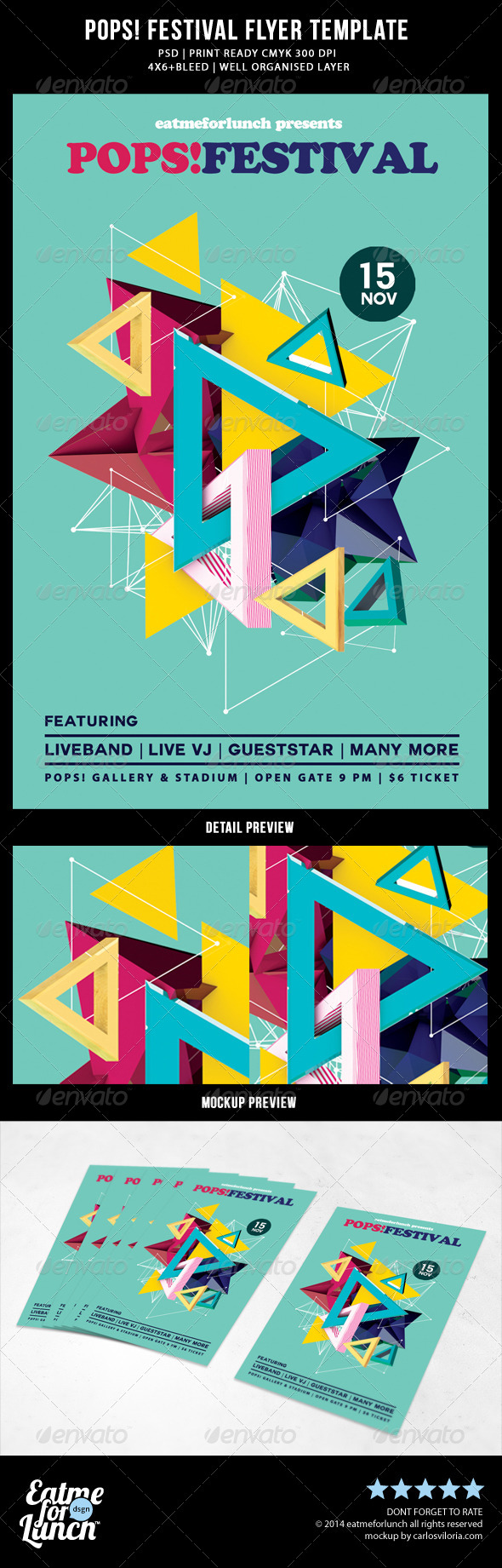 Abstract Pop Music/Festival Flyer Templates by eatmeforlunch | GraphicRiver