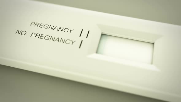 Medical animation of the positive passed pregnancy test. Two lines ...
