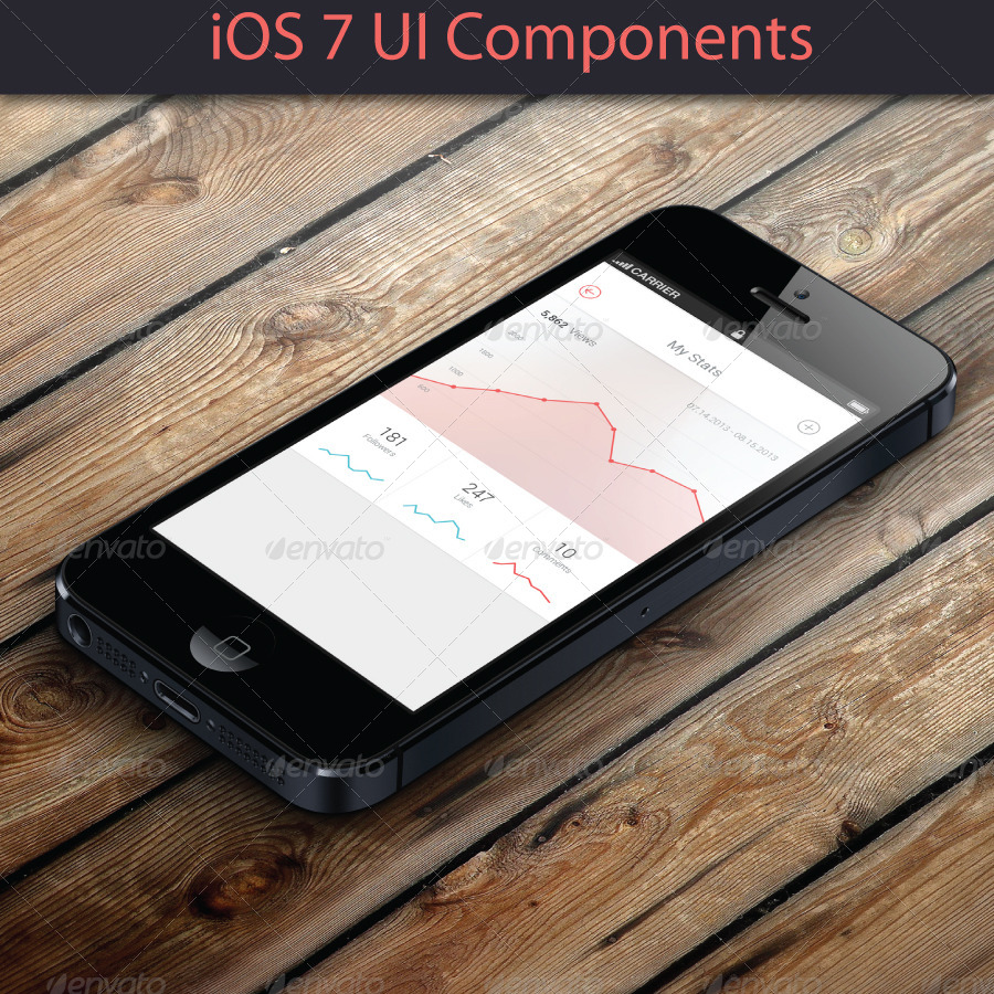 iOS 7 UI Components Kit, Web Elements | GraphicRiver
