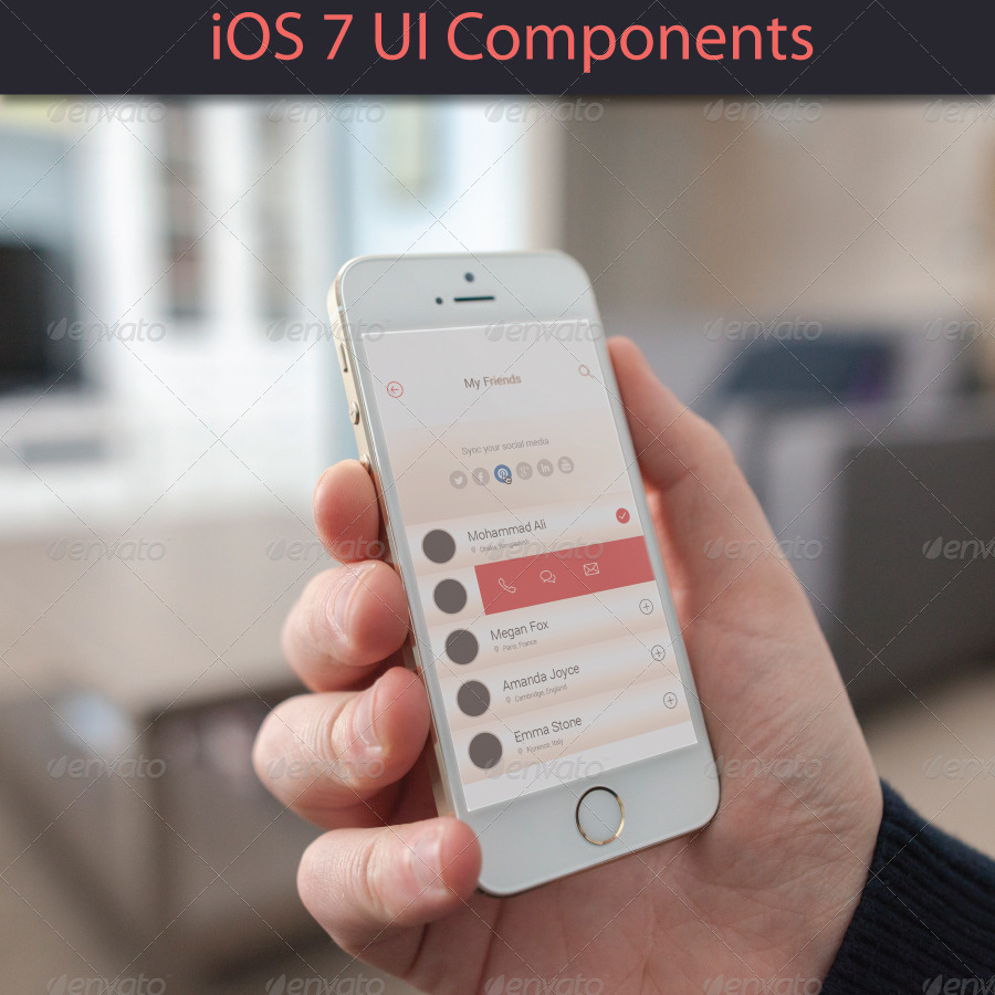 iOS 7 UI Components Kit, Web Elements | GraphicRiver