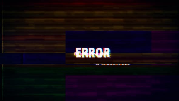 Error text with glitch effects retro screen, Motion Graphics | VideoHive