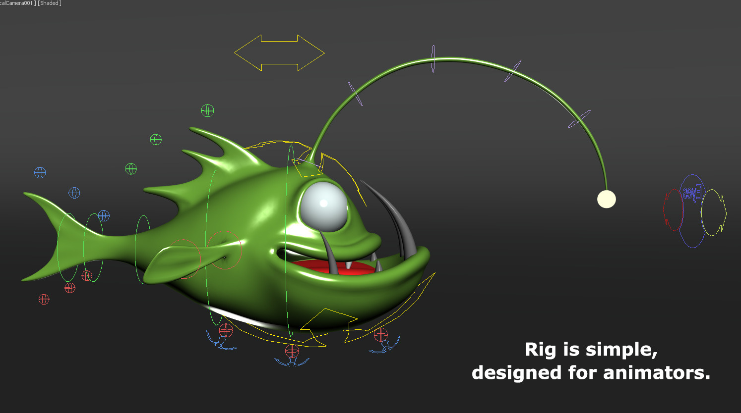 Cartoon Angler Fish - Rigged by Wobblefin | 3DOcean
