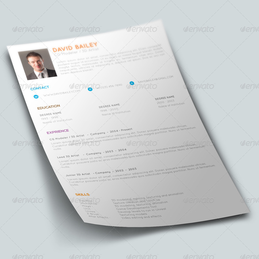 Clean & Creative Resume, Print Templates | GraphicRiver