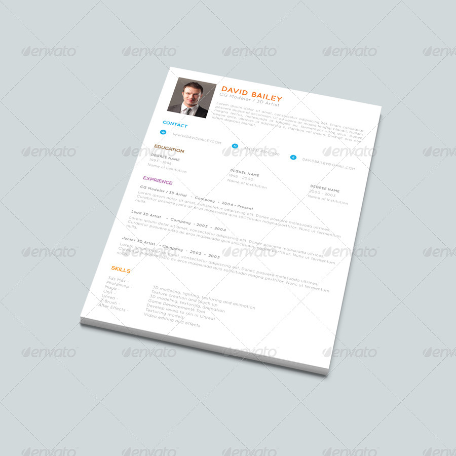 Clean & Creative Resume, Print Templates | GraphicRiver