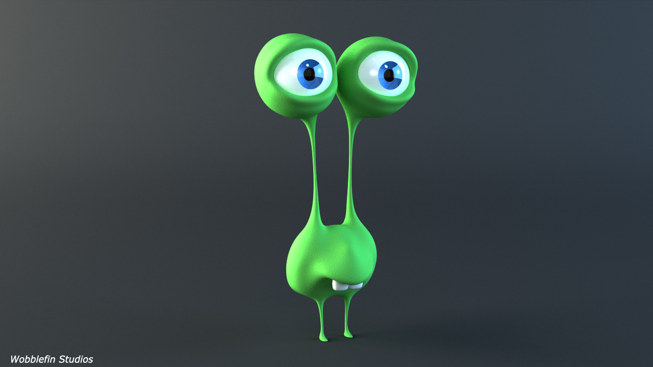 Cartoon Alien - Rigged by Wobblefin | 3DOcean