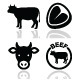 Beef and Cow Icon Set, Vectors | GraphicRiver