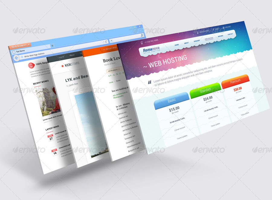 3D Web Browser Display Mock-Up, Graphics | GraphicRiver