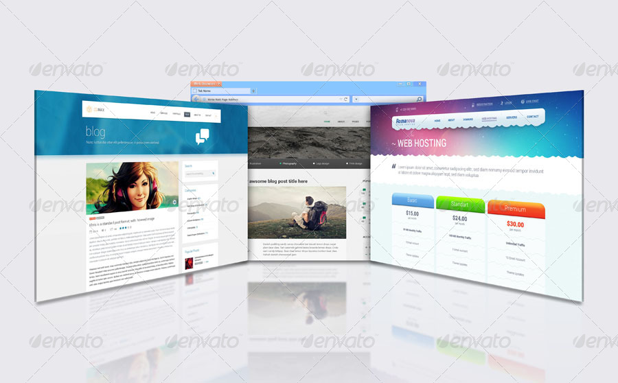 3D Web Browser Display Mock-Up, Graphics | GraphicRiver