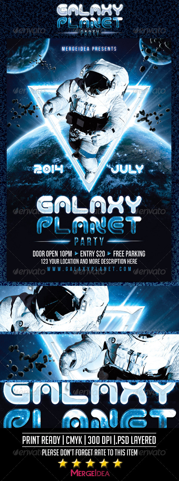 Galaxy Planet Party Flyer by MergeIdea | GraphicRiver