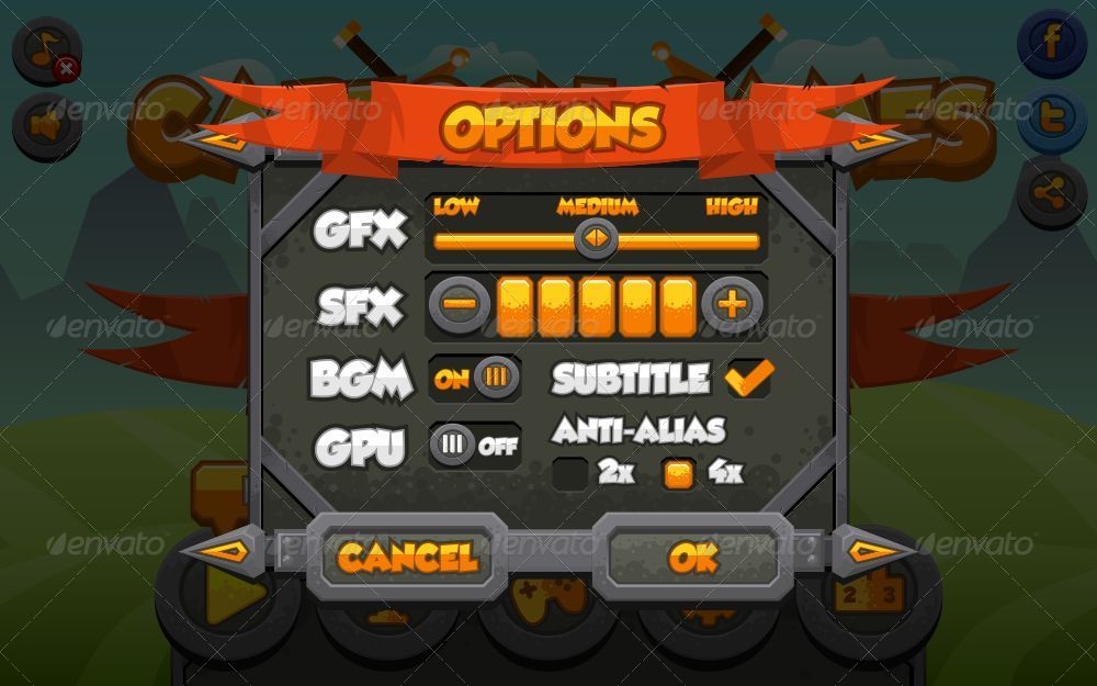 Cartoon Games GUI Pack 17, Game Assets | GraphicRiver