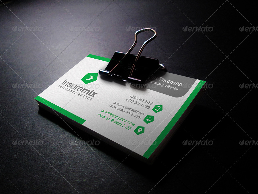 Insurance Business Card, Print Templates | GraphicRiver
