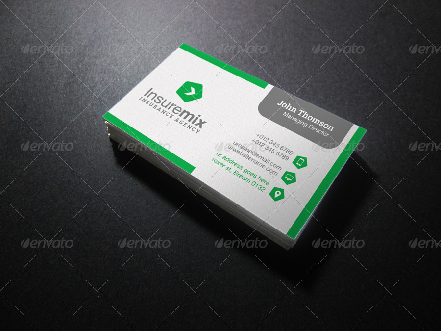 Insurance Business Card, Print Templates | GraphicRiver