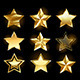 Set of Gold Stars, Vectors | GraphicRiver