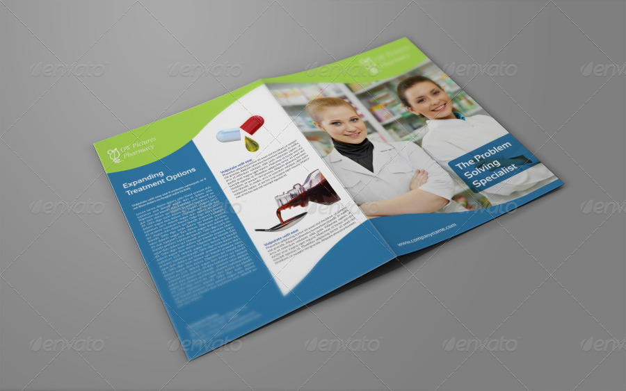 Pharmacy Brochure Bi-Fold Template, Print Templates | GraphicRiver