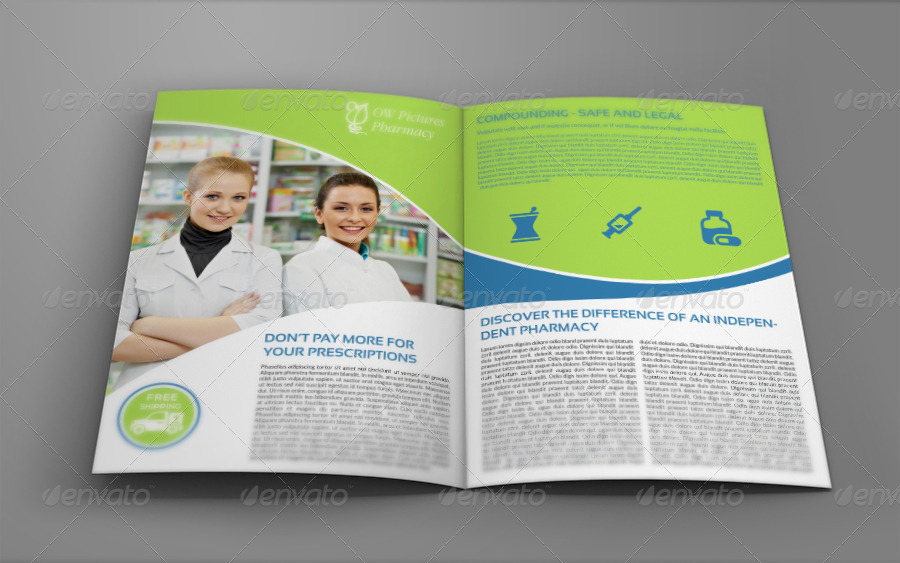 Pharmacy Brochure Bi-Fold Template, Print Templates | GraphicRiver
