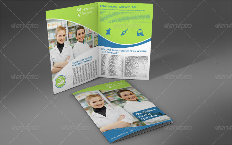 Pharmacy Brochure Bi-Fold Template, Print Templates | GraphicRiver