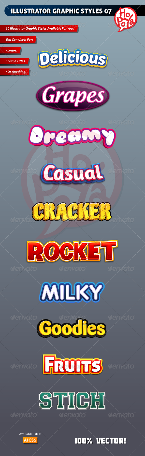 Illustrator Graphic Styles 07 by kemotaku | GraphicRiver