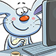 Bunny Working at Computer, Vectors | GraphicRiver