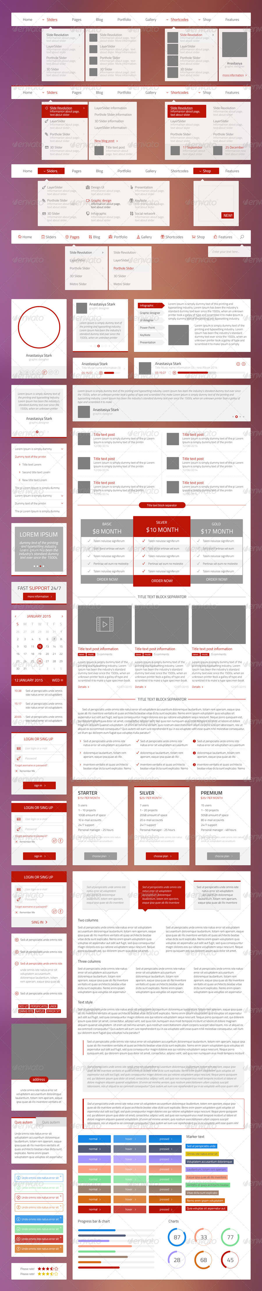 UI Kit set 1, Web Elements | GraphicRiver