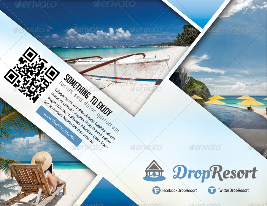 Drop Beach Resort Vacation Design Series Bundle, Print Templates ...