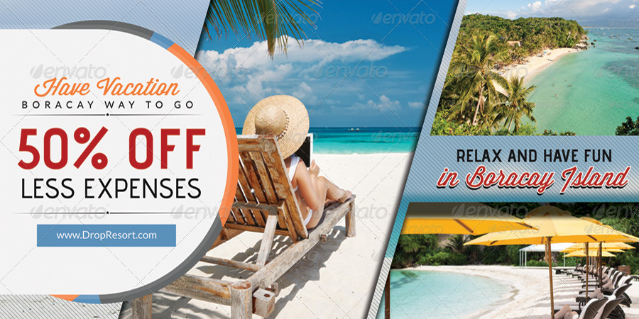 Drop Beach Resort Vacation Design Series Bundle, Print Templates ...