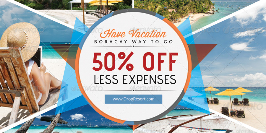 Drop Beach Resort Vacation Design Series Bundle, Print Templates ...